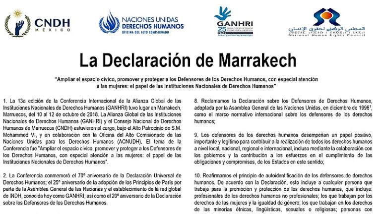 Declaración de Marrakech – Portal FIO